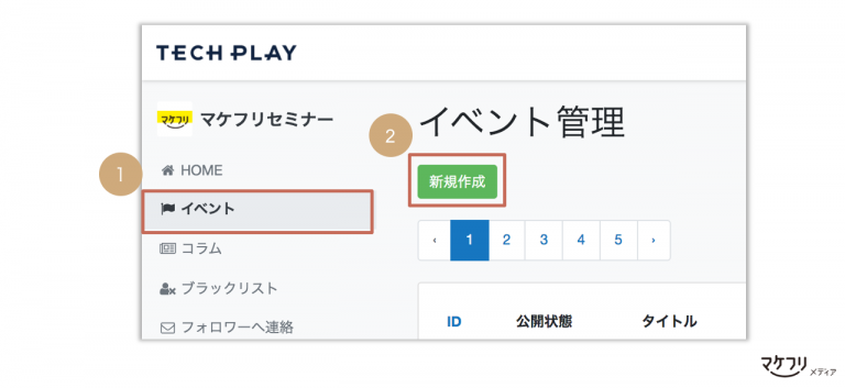 TECH PLAYの使い方ガイド | イベントの新規作成方法と既存イベントを効率的に使い回す方法 ｜マケフリ